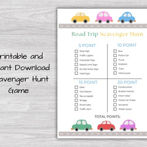 Road Trip Scavenger Hunt Game, Road Trip Games Printable, Road Trip ...