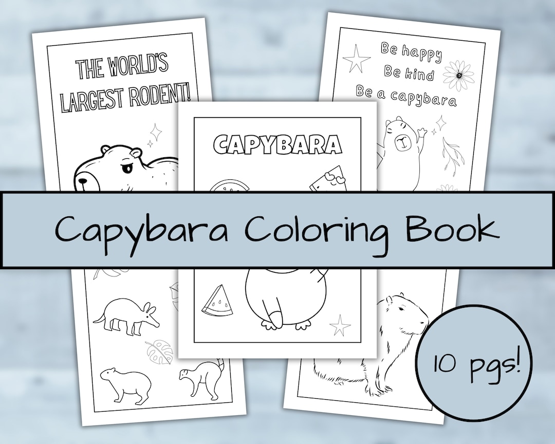 Paquete de páginas para colorear Capybara / Capybara Print Descarga ...