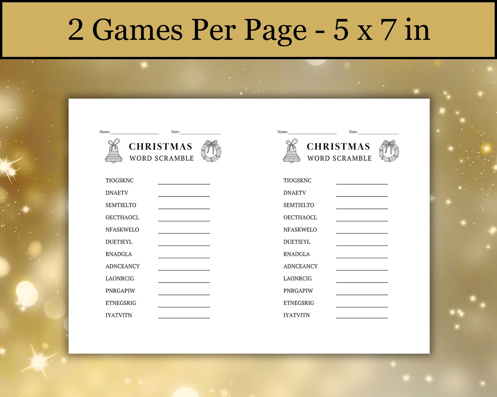 Holiday Party Christmas Word Scramble, Printable Christmas Games, Word ...