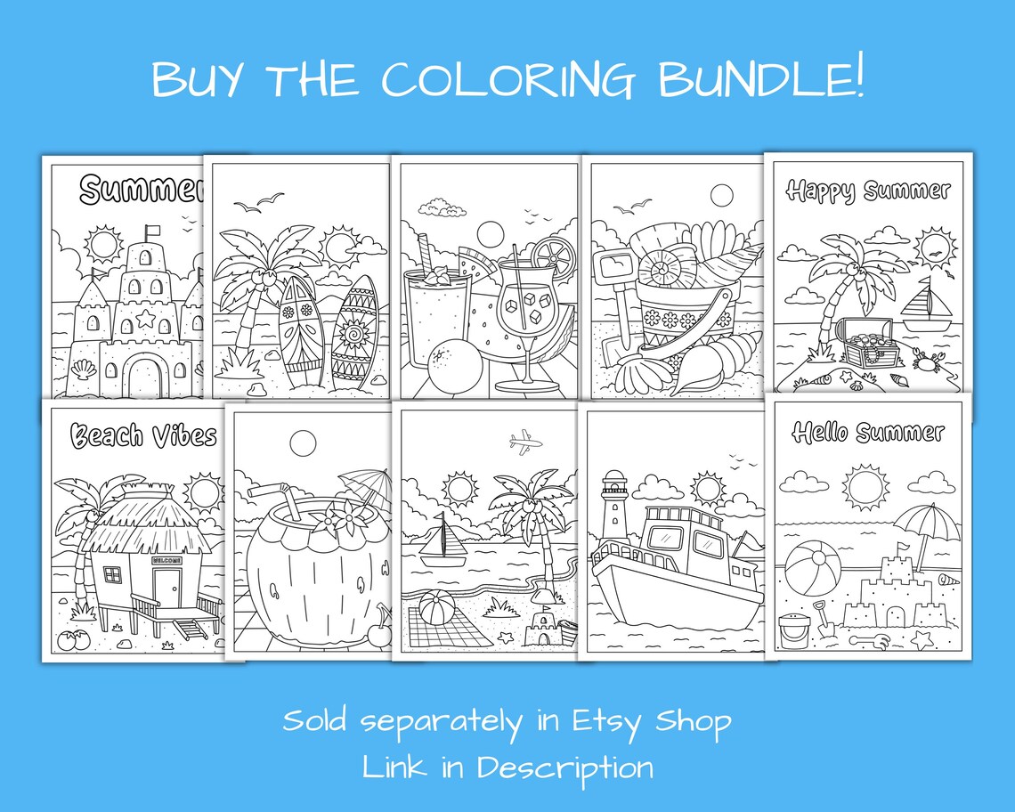 Beach Coloring Page, Printable Beach Coloring Pages for Kids, Kids ...