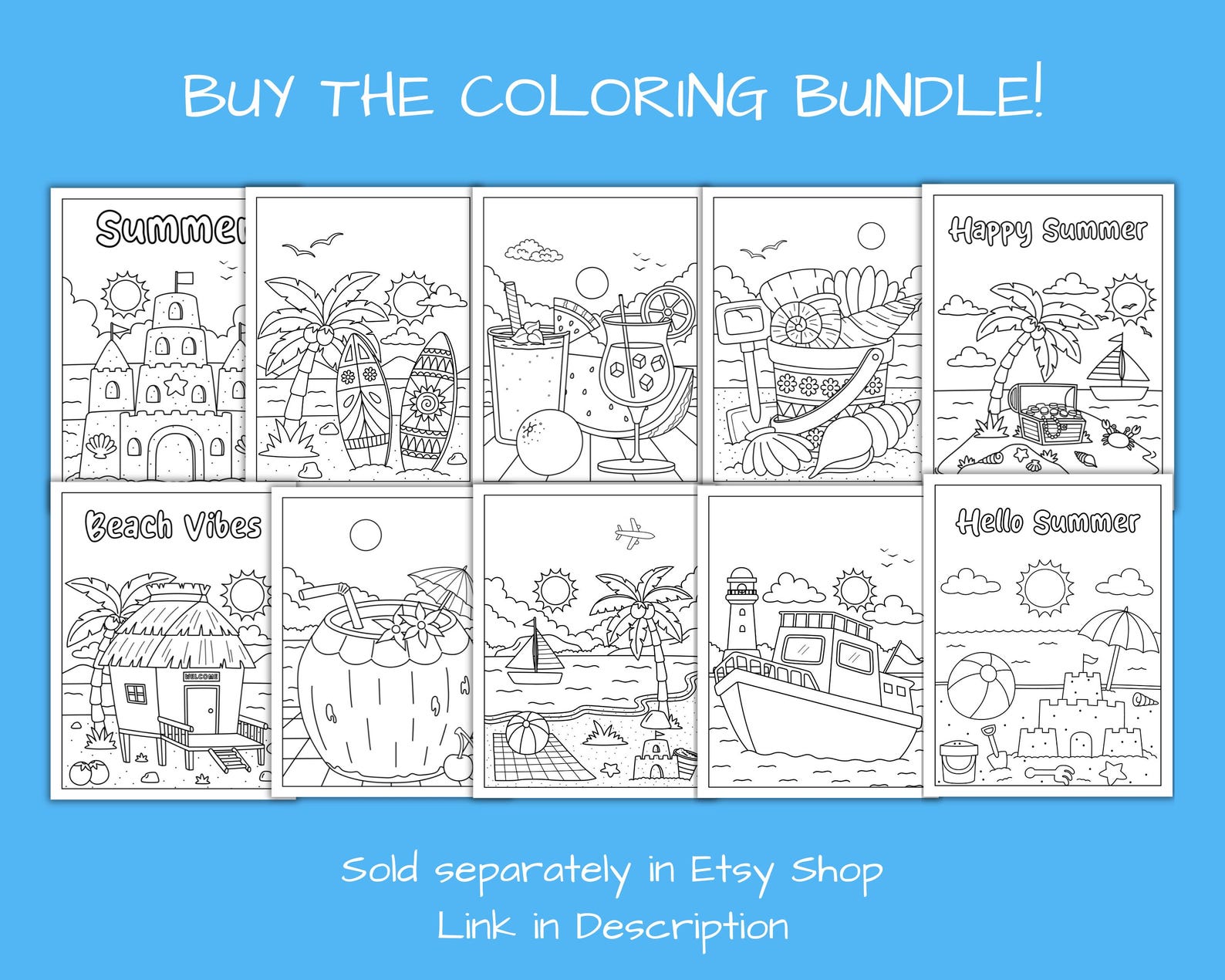 Beach Coloring Page, Printable Beach Coloring Pages for Kids, Kids ...