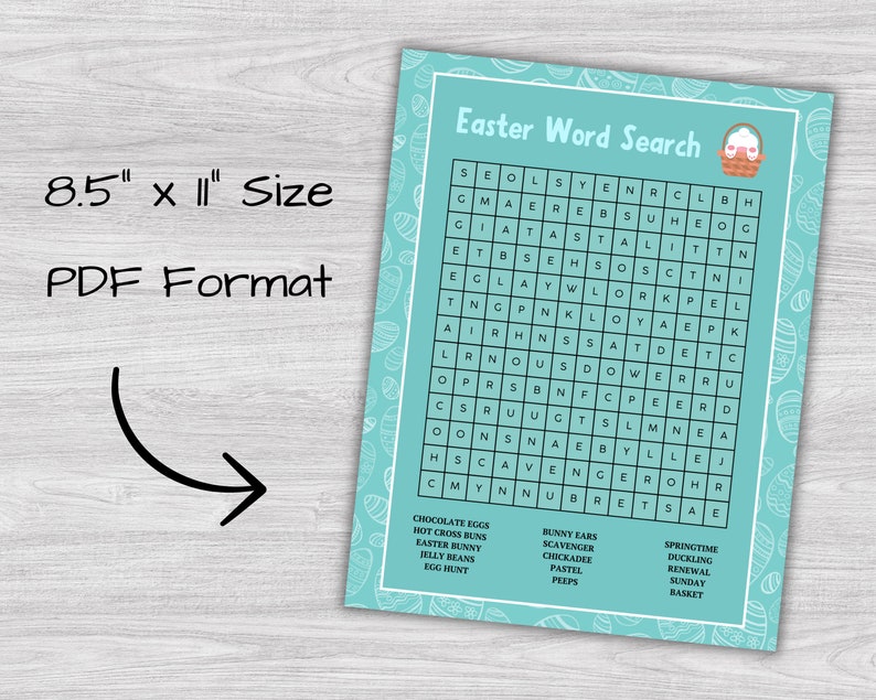 Easter Word Search Game, Printable Easter Activity for Kids and Adults ...