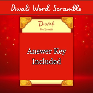 Diwali Word Scramble, Diwali Printables, Diwali Party Games, Printed ...