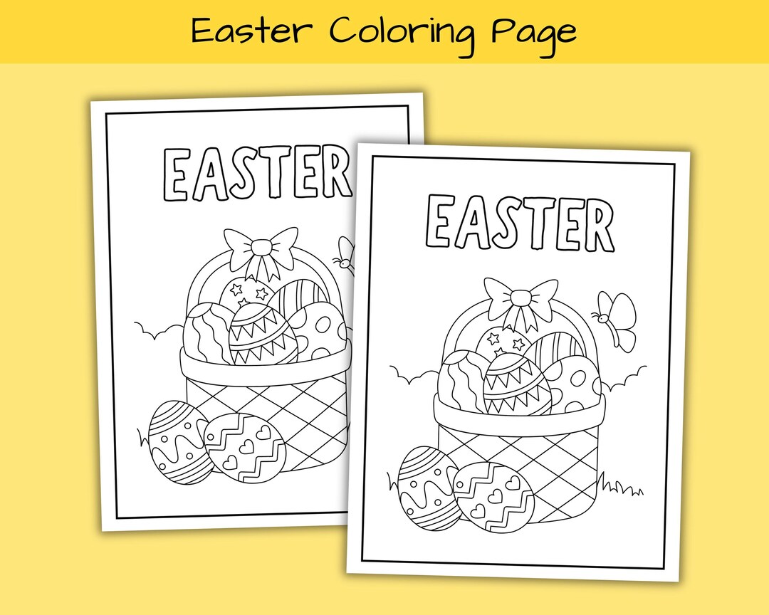 Easter Coloring Page, Printable Kids Easter Activities, Easter Coloring ...