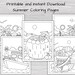 Summer Coloring Pages Bundle for Kids and Adults, 10 Printable Summer ...