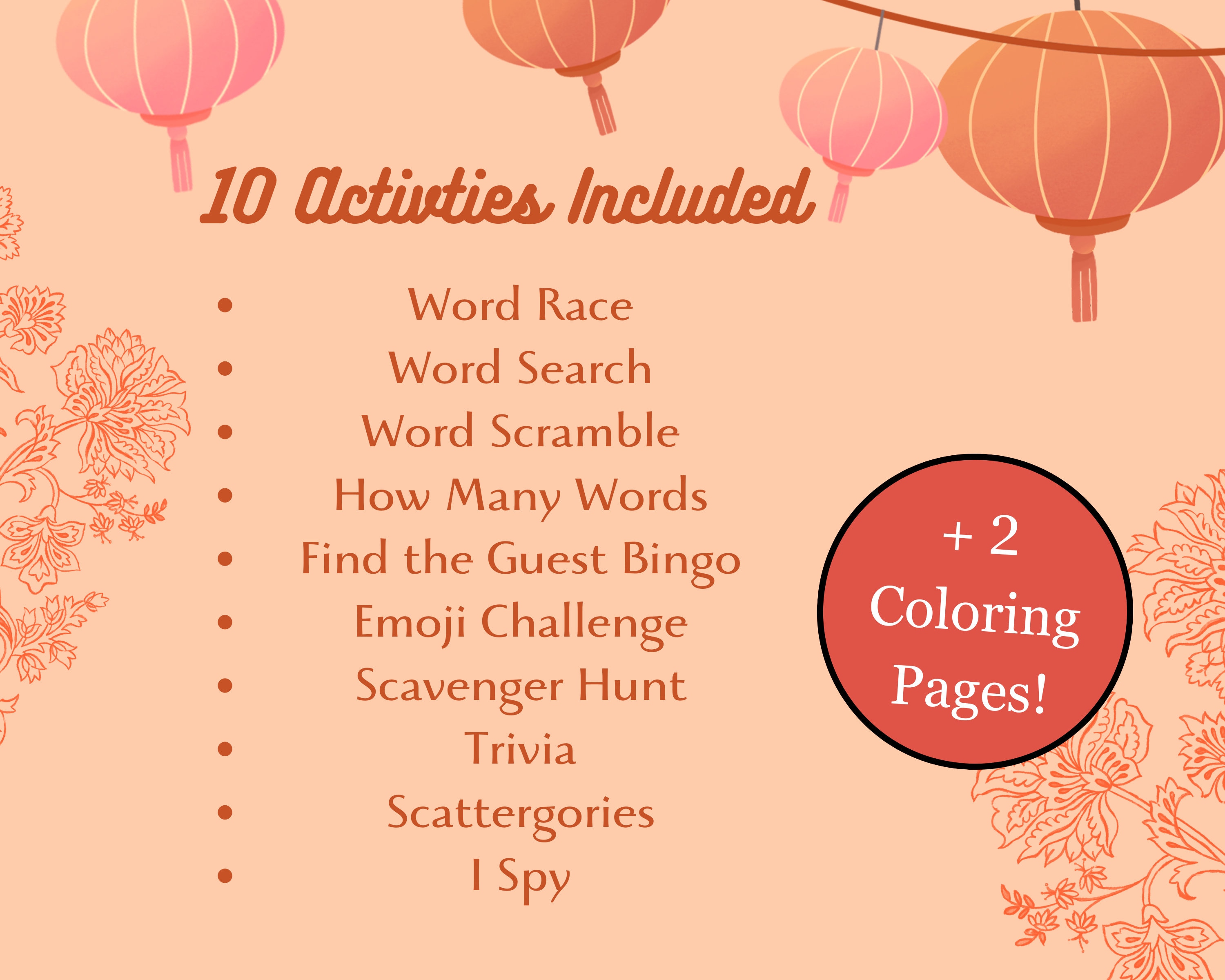 Chinese New Year Activity Bundle, Chinese New Year Party Games, Lunar ...