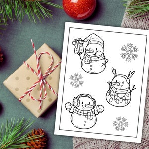 Christmas Coloring Page | Cute Snowman PNG | Printable Kids Coloring ...