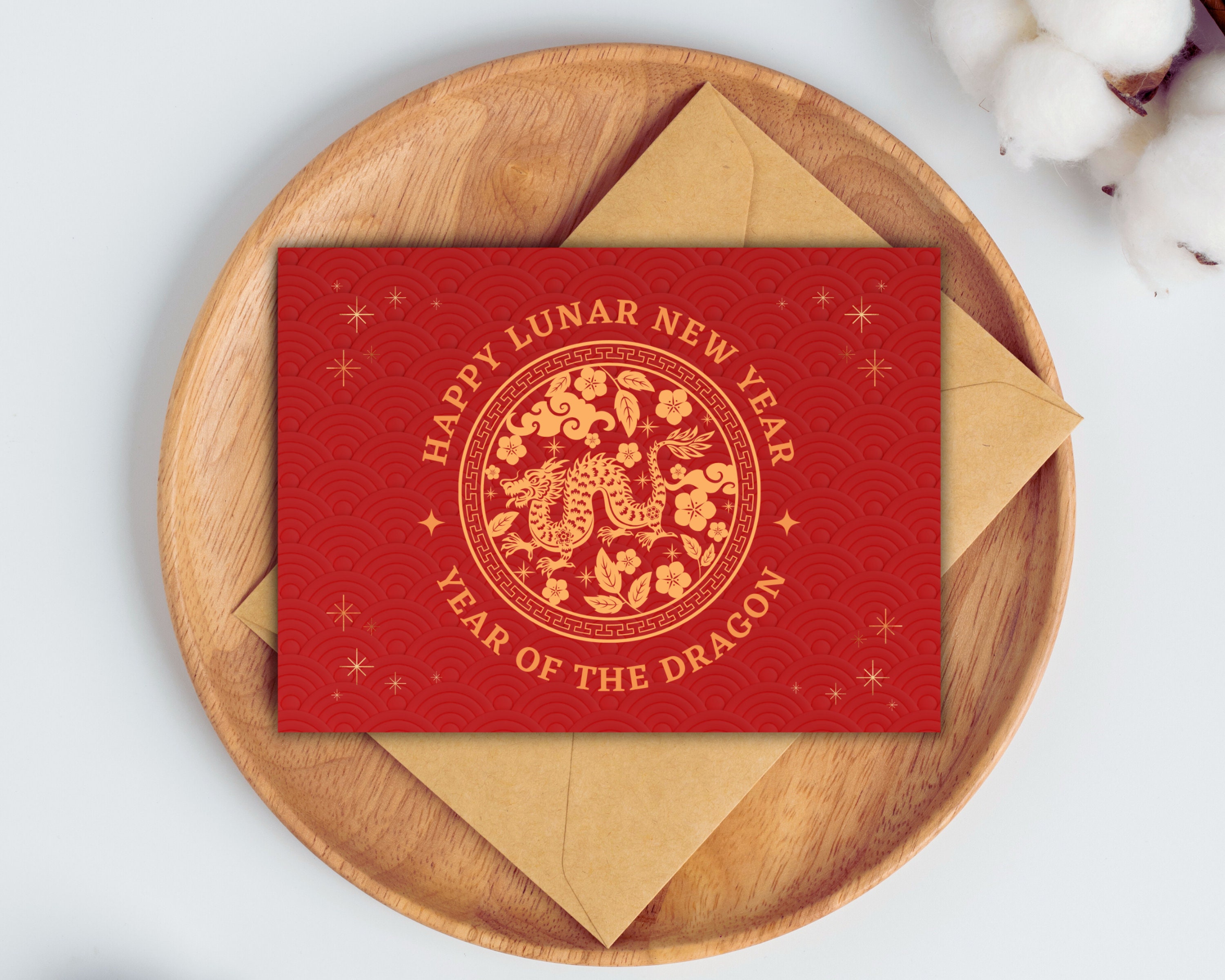 Lunar New Year 2024 Greeting Card | 2024 Year of the Dragon | Happy ...