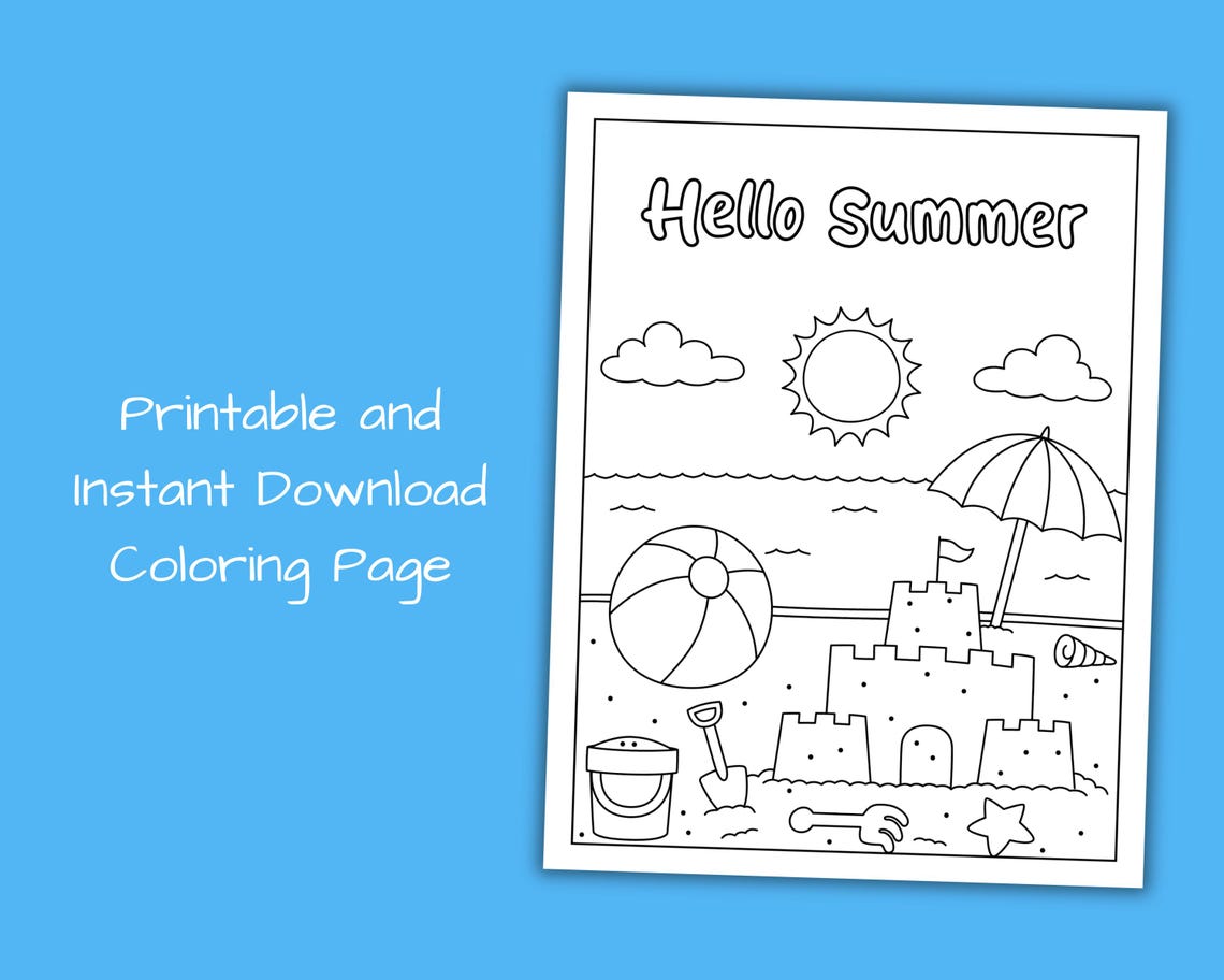 Beach Coloring Page, Printable Beach Coloring Pages for Kids, Kids ...