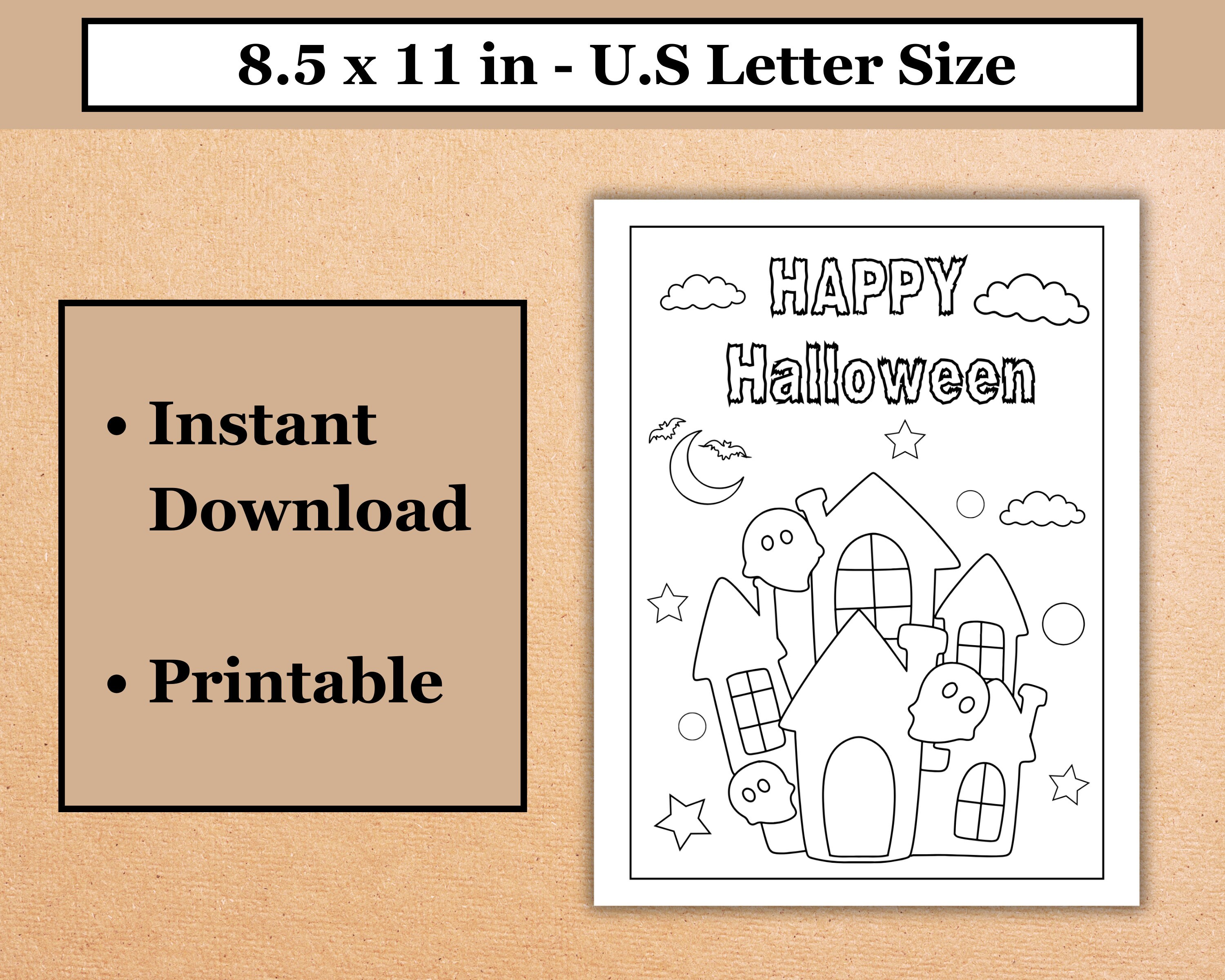 Cute Halloween Coloring Pages, Kawaii Coloring Pages Printable, Spooky ...