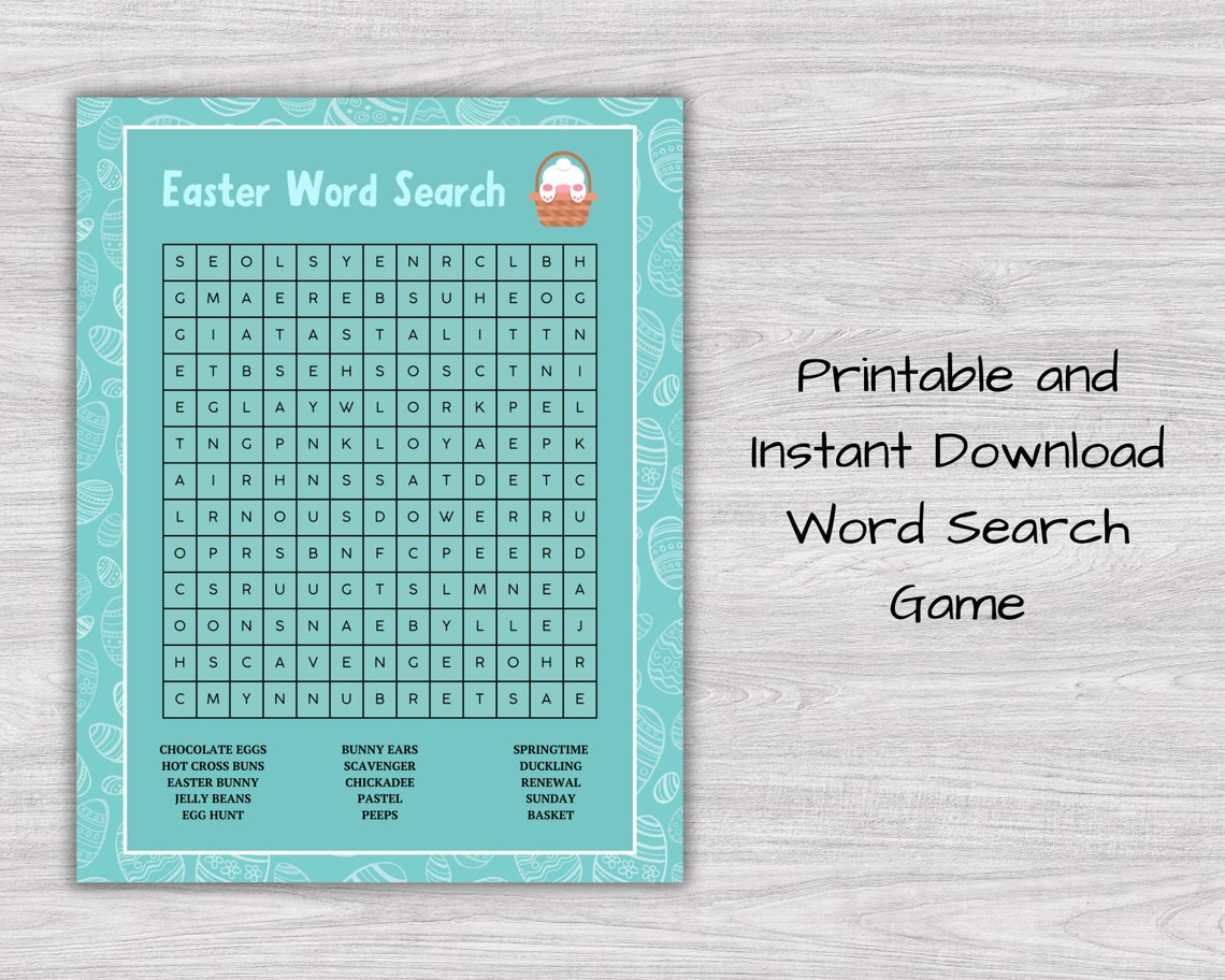 Easter Word Search Game, Printable Easter Activity for Kids and Adults ...