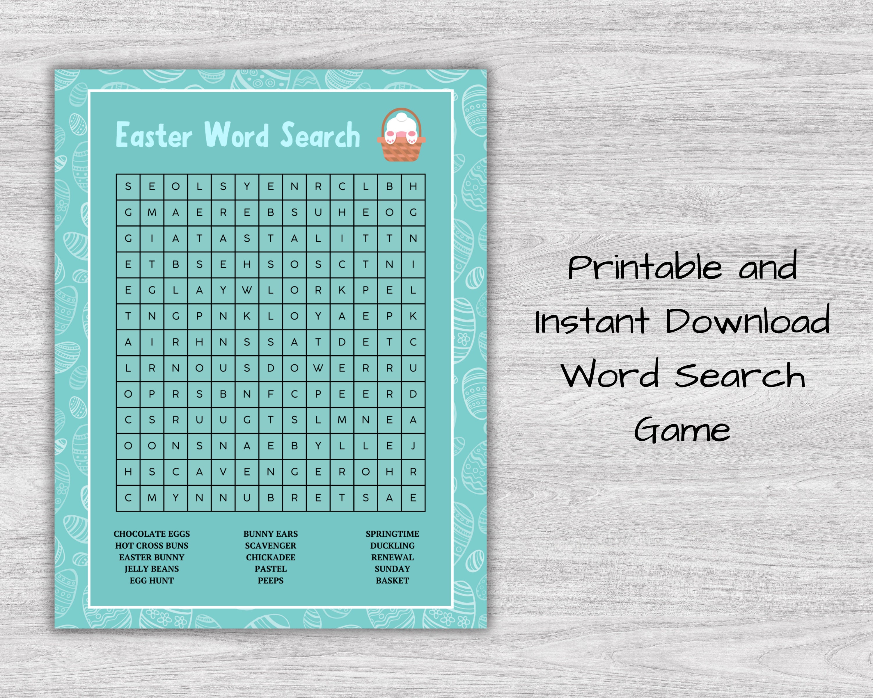 Easter Word Search Game, Printable Easter Activity for Kids and Adults ...