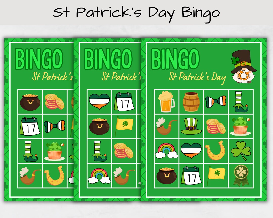 St Patrick's Day Bingo, 30 St Patrick's Day Printable Bingo Cards, St ...