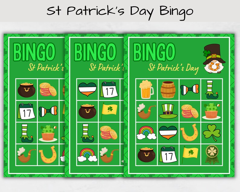 St Patrick's Day Bingo, 30 St Patrick's Day Printable Bingo Cards, St ...
