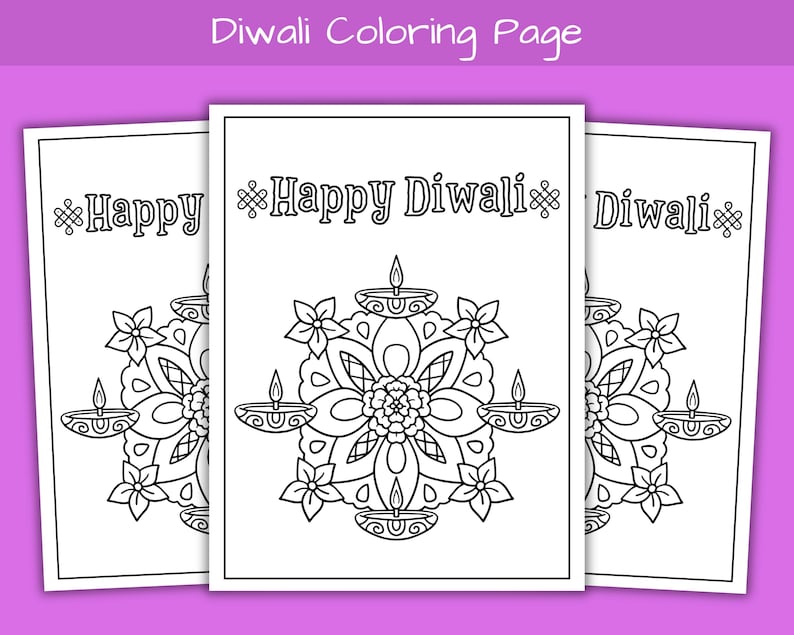 Diwali Coloring Page, Printable Diwali Activity Sheet for Kids and ...