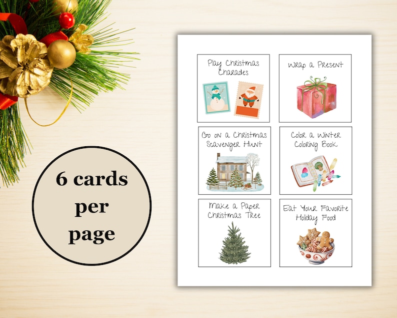 30 Christmas Advent Calendar Activity Cards Printable | Kids Advent ...