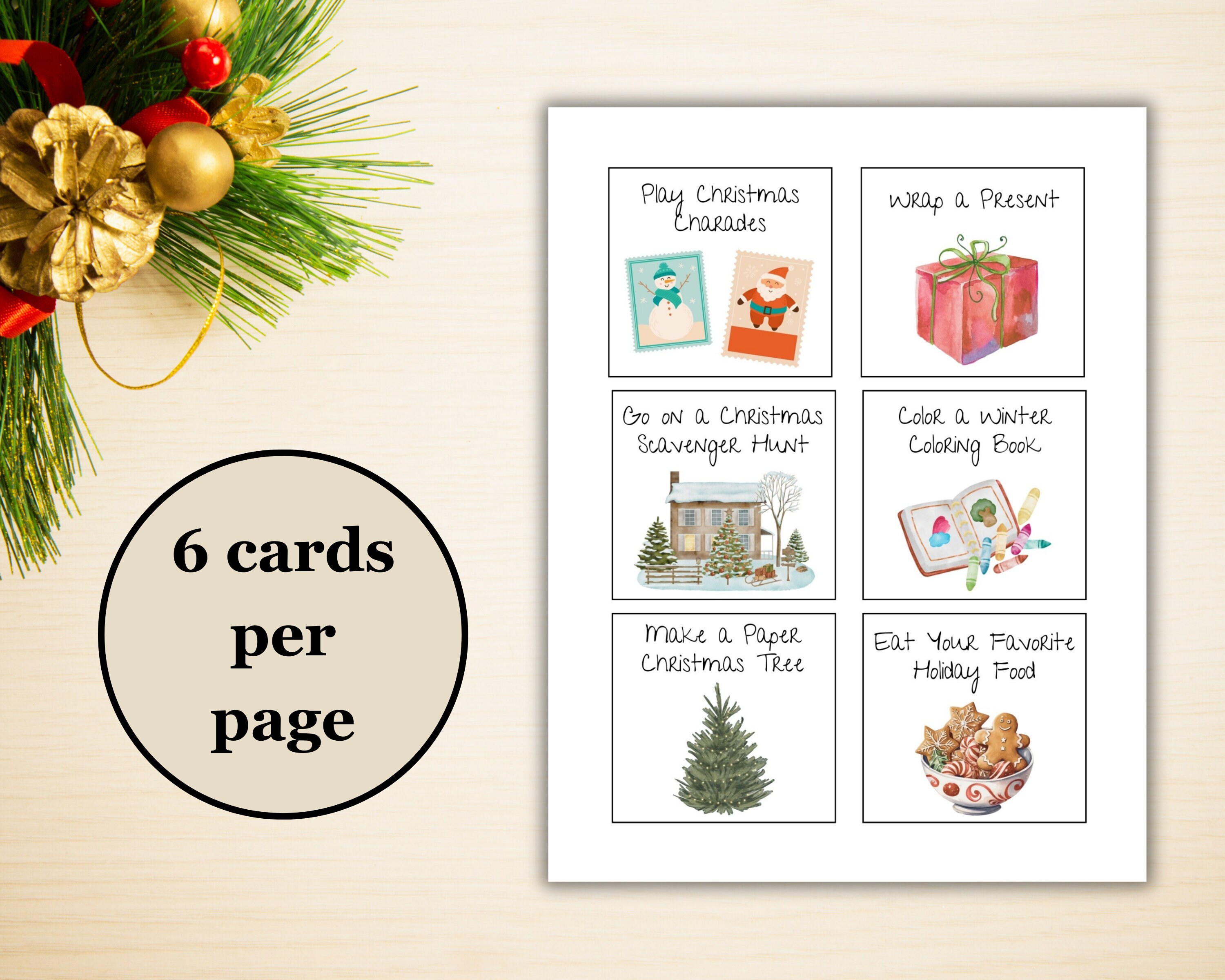30 Christmas Advent Calendar Activity Cards Printable | Kids Advent ...