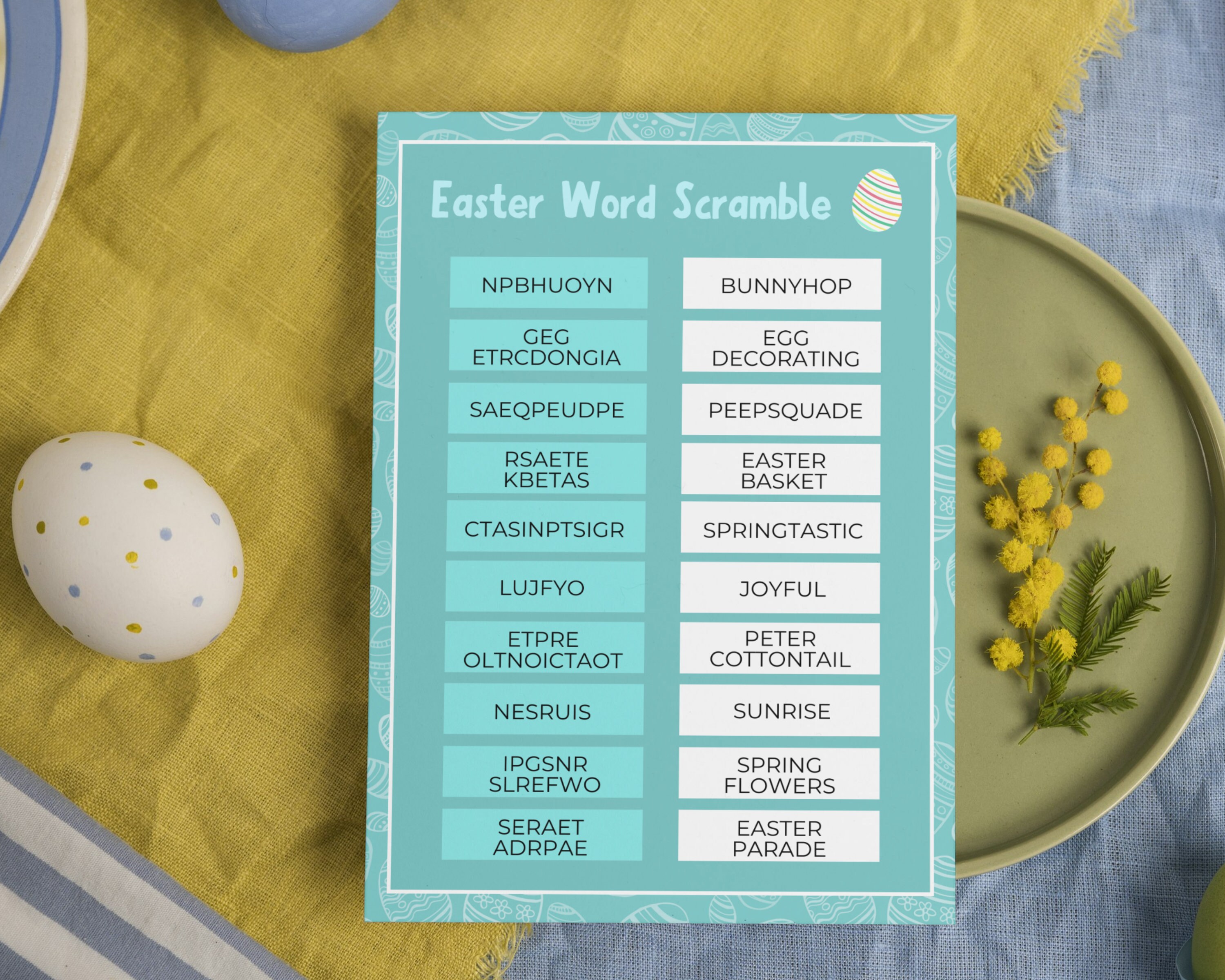 Easter Word Scramble Game, Printable Easter Activity for Kids and ...