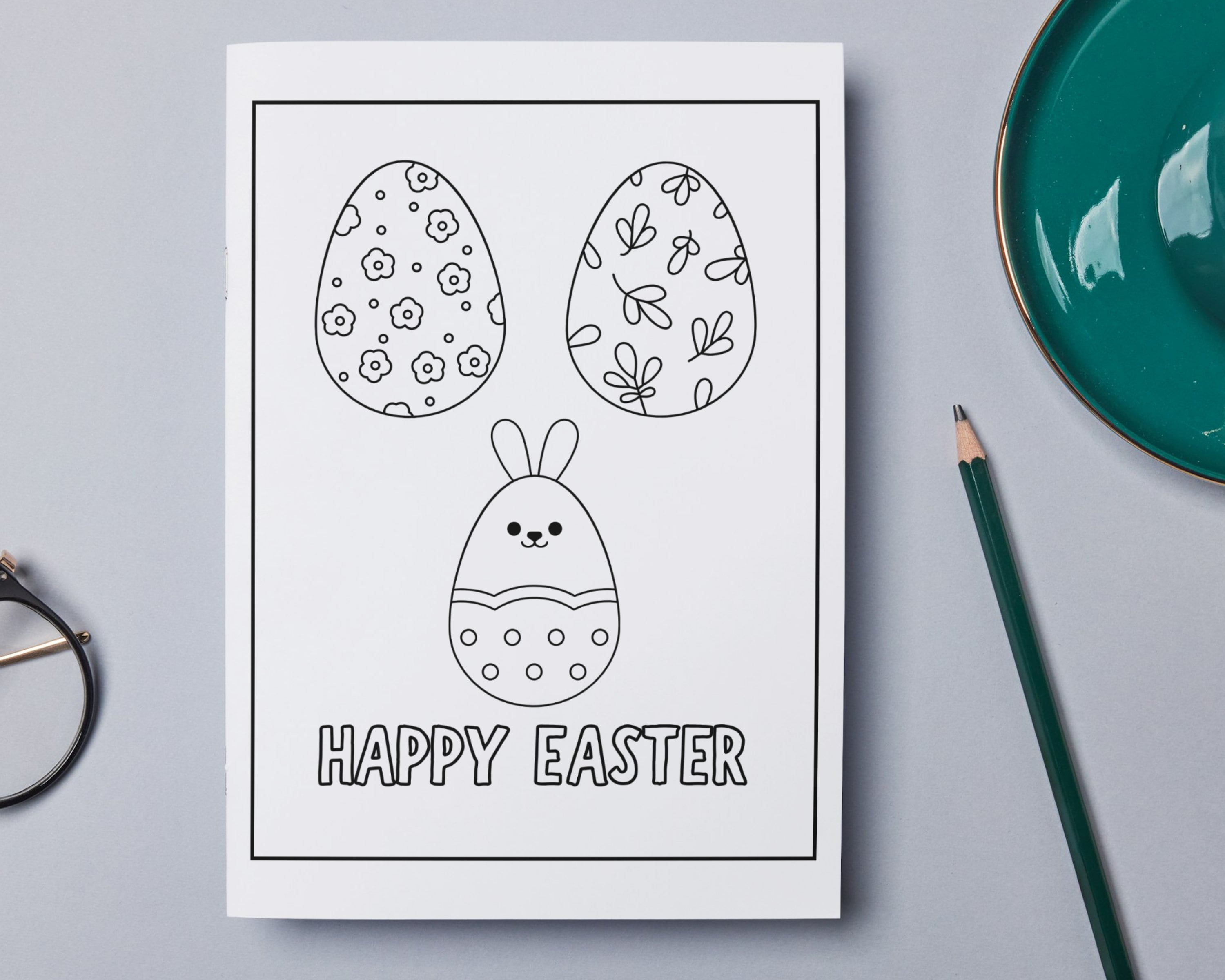 20 Easter Egg Coloring Pages Bundle, Printable Easter Coloring Book for ...