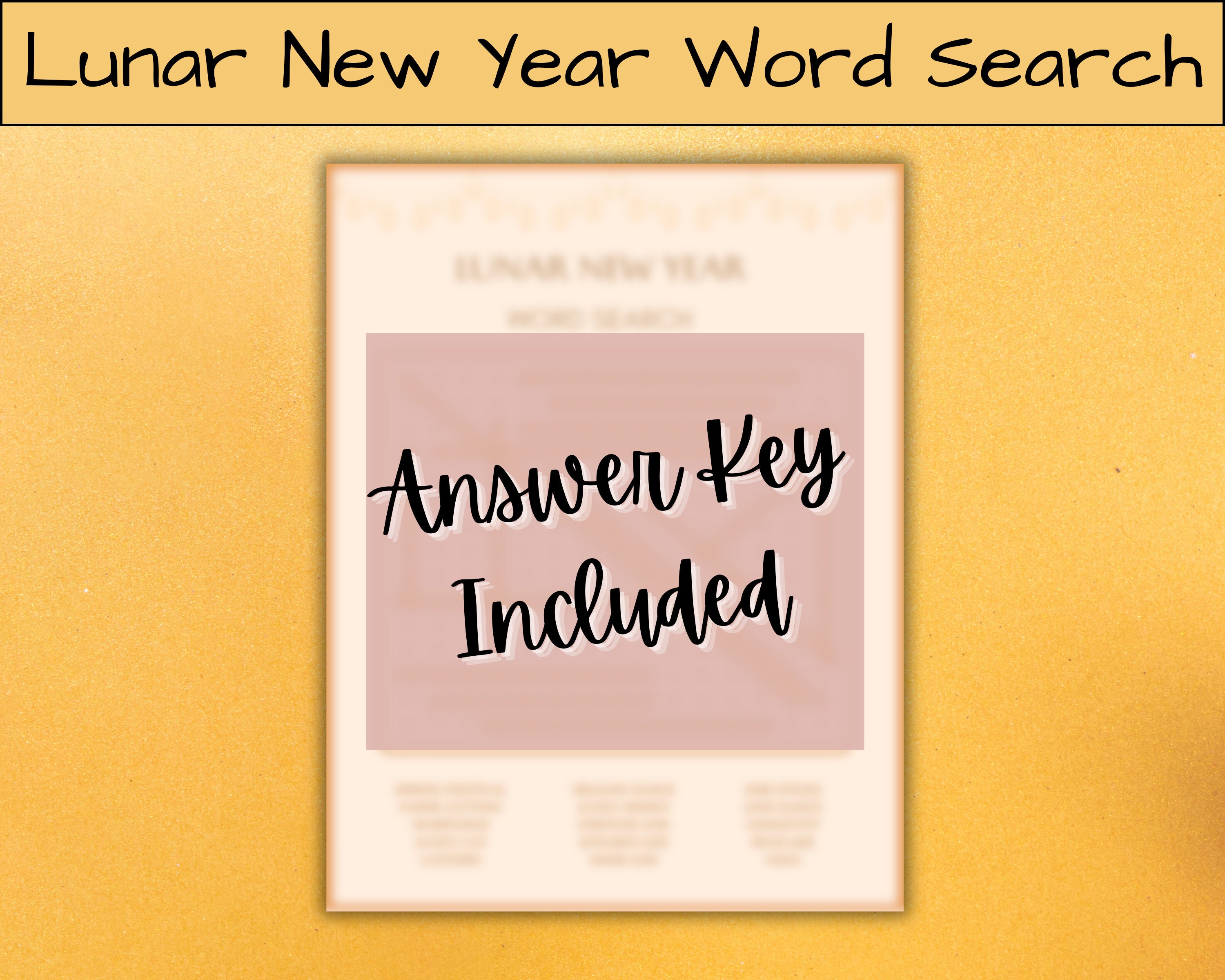 Lunar New Year Word Search, Printable Lunar New Year Activity for Kids ...