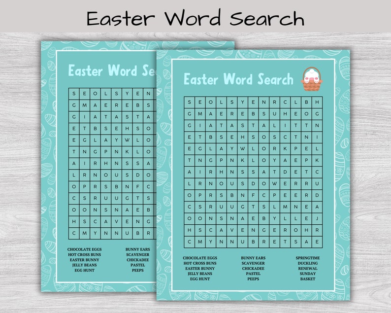 Easter Word Search Game, Printable Easter Activity for Kids and Adults ...