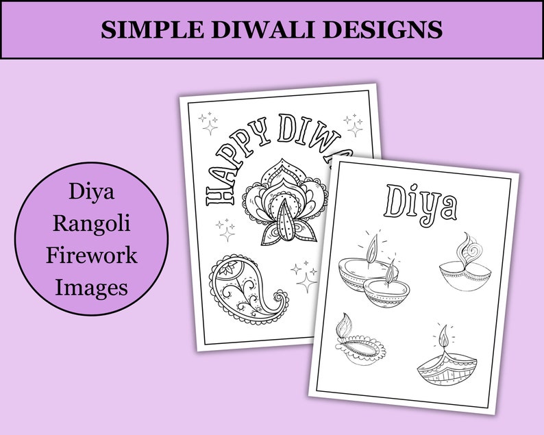 10 Diwali Coloring Pages Bundle Printable Diwali Coloring - Etsy