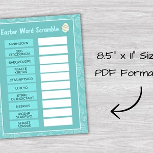 Easter Word Scramble Game, Printable Easter Activity for Kids and ...