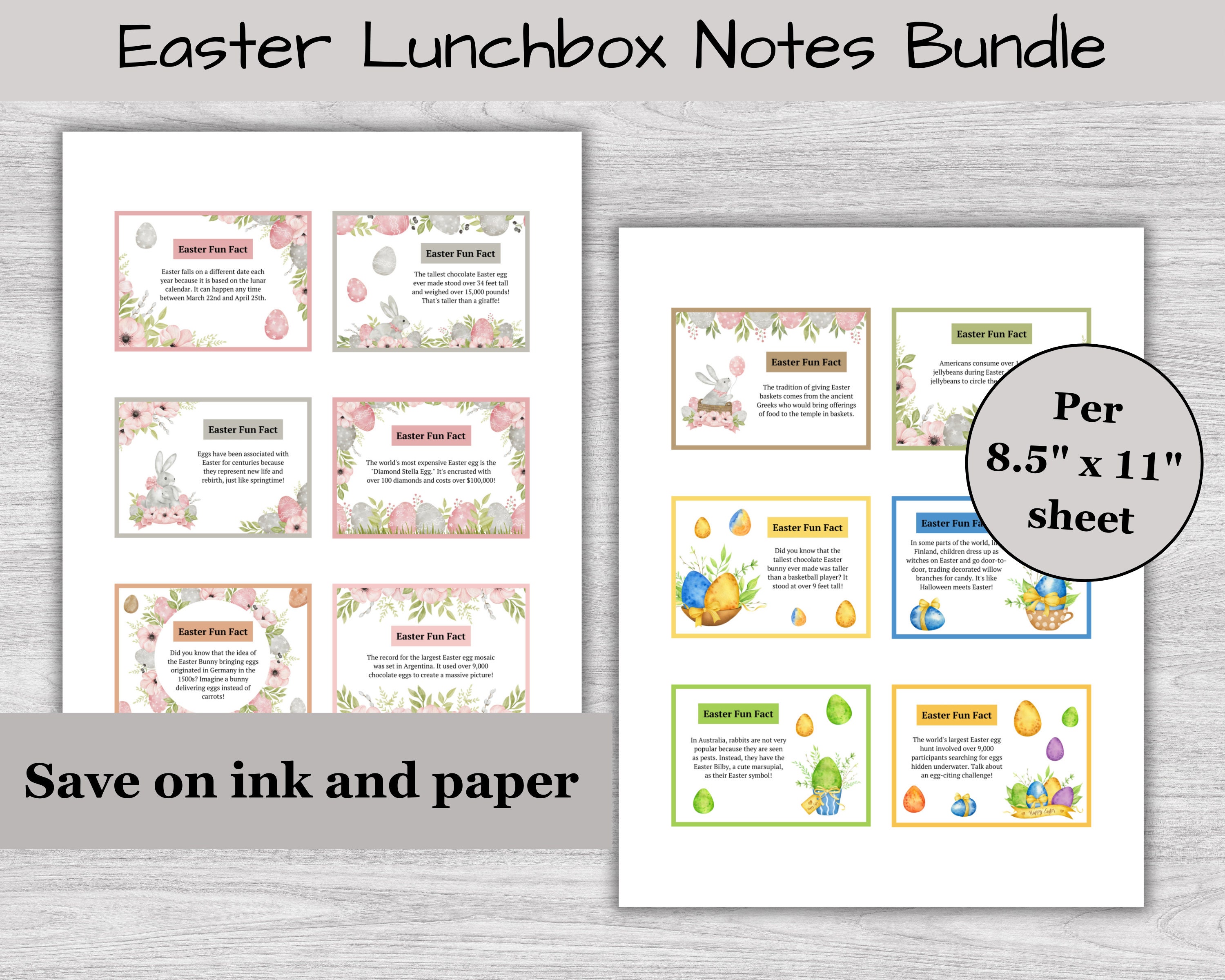 Easter Lunchbox Notes for Kids, Printable Lunch Notes, Spring Lunchbox ...