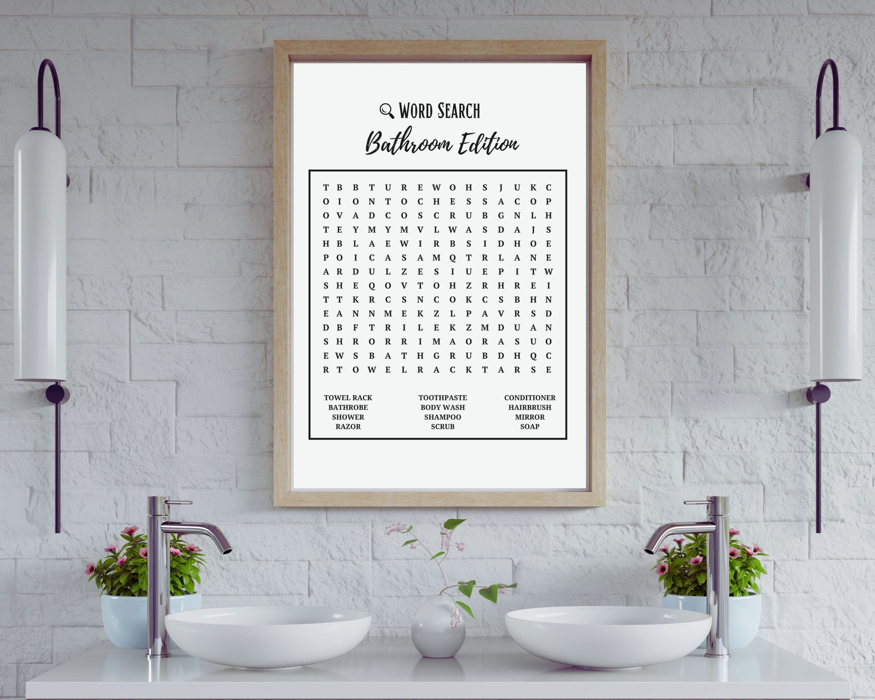 Bathroom Word Search Sign Printable, Forgot Your Phone Bathroom Word ...