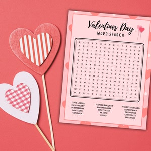 Valentine's Day Word Games, Valentines Day Word Search, Valentines Word ...