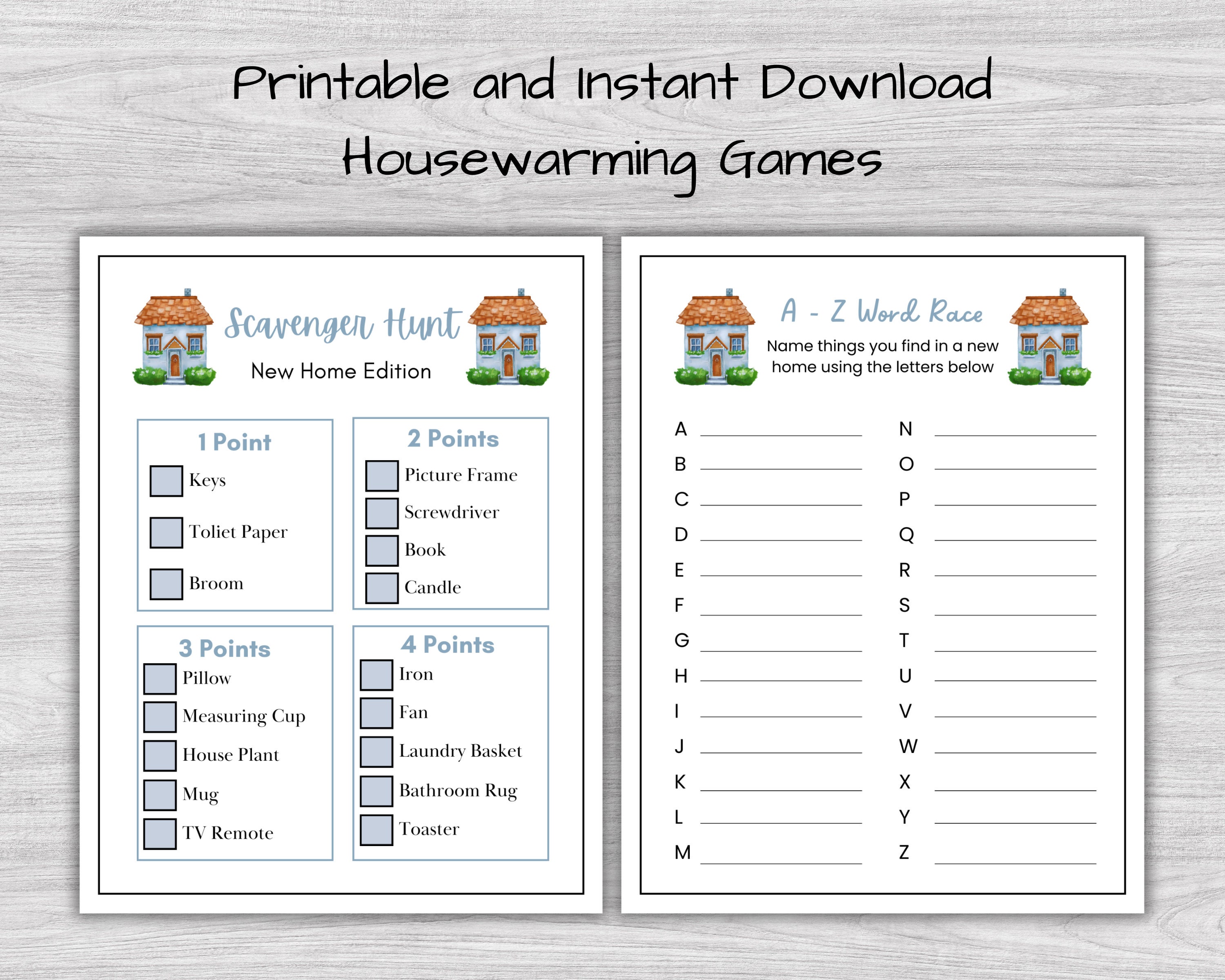 12 Housewarming Party Games Bundle, Printable Housewarming Games Bundle ...