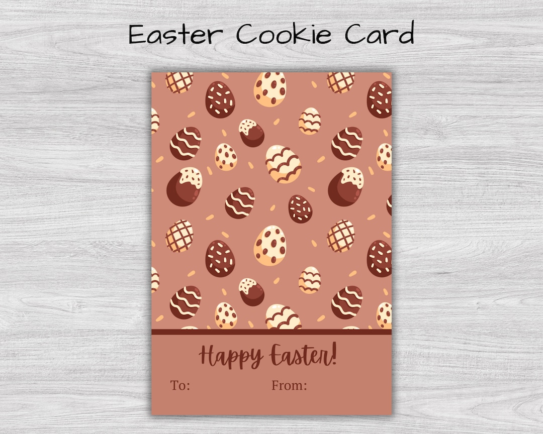 Easter Mini Cookie Card, Printable Easter Cookie Treat Bag, Easter ...