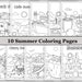 Summer Coloring Pages Bundle for Kids and Adults, 10 Printable Summer ...