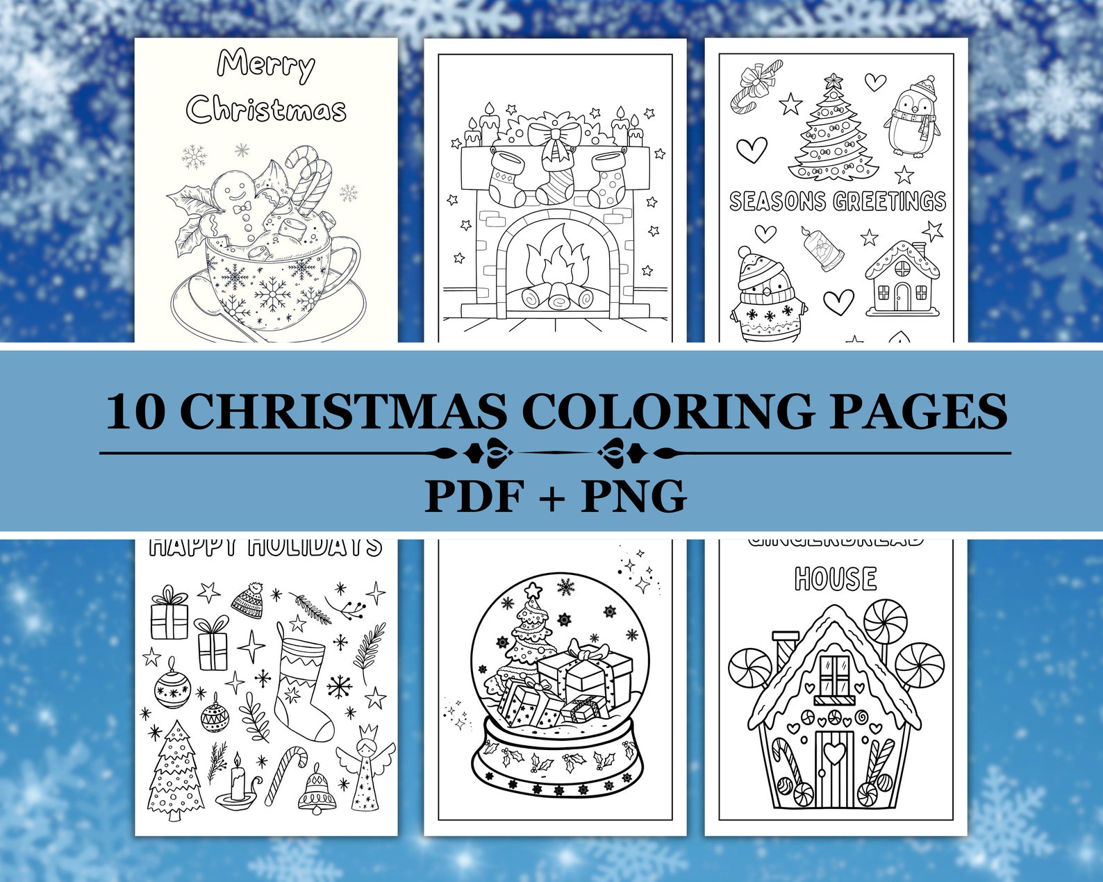 10 Christmas Coloring Pages, Christmas Activities, Printable Christmas ...