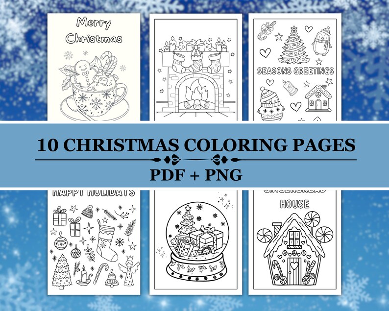 10 Christmas Coloring Pages, Christmas Activities, Printable Christmas ...