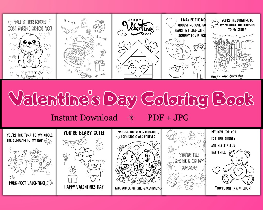 Valentine's Day Coloring Pages for Kids and Adults, Valentine's Day ...