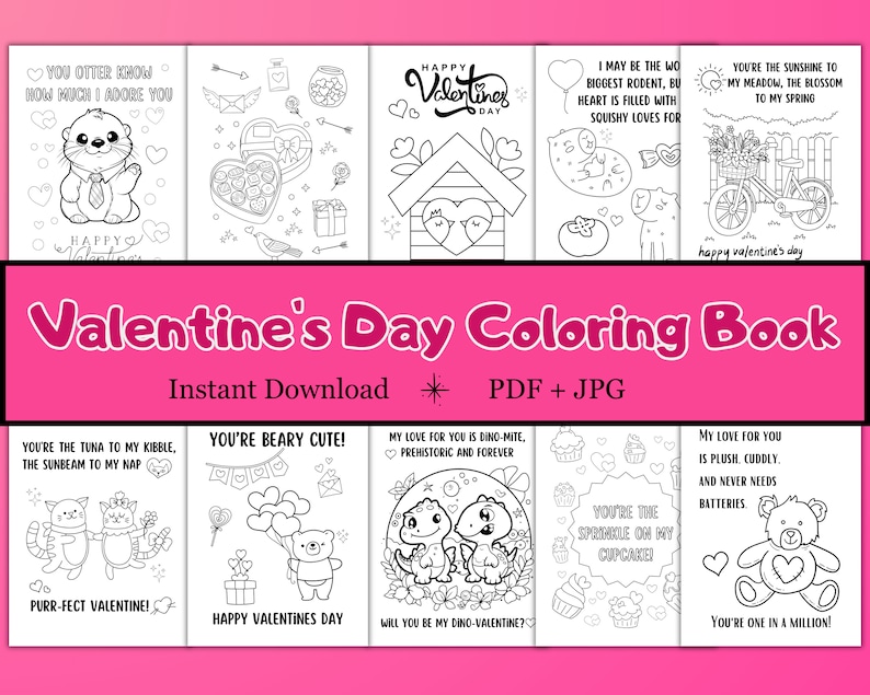 Valentine's Day Coloring Pages for Kids and Adults, Valentine's Day ...