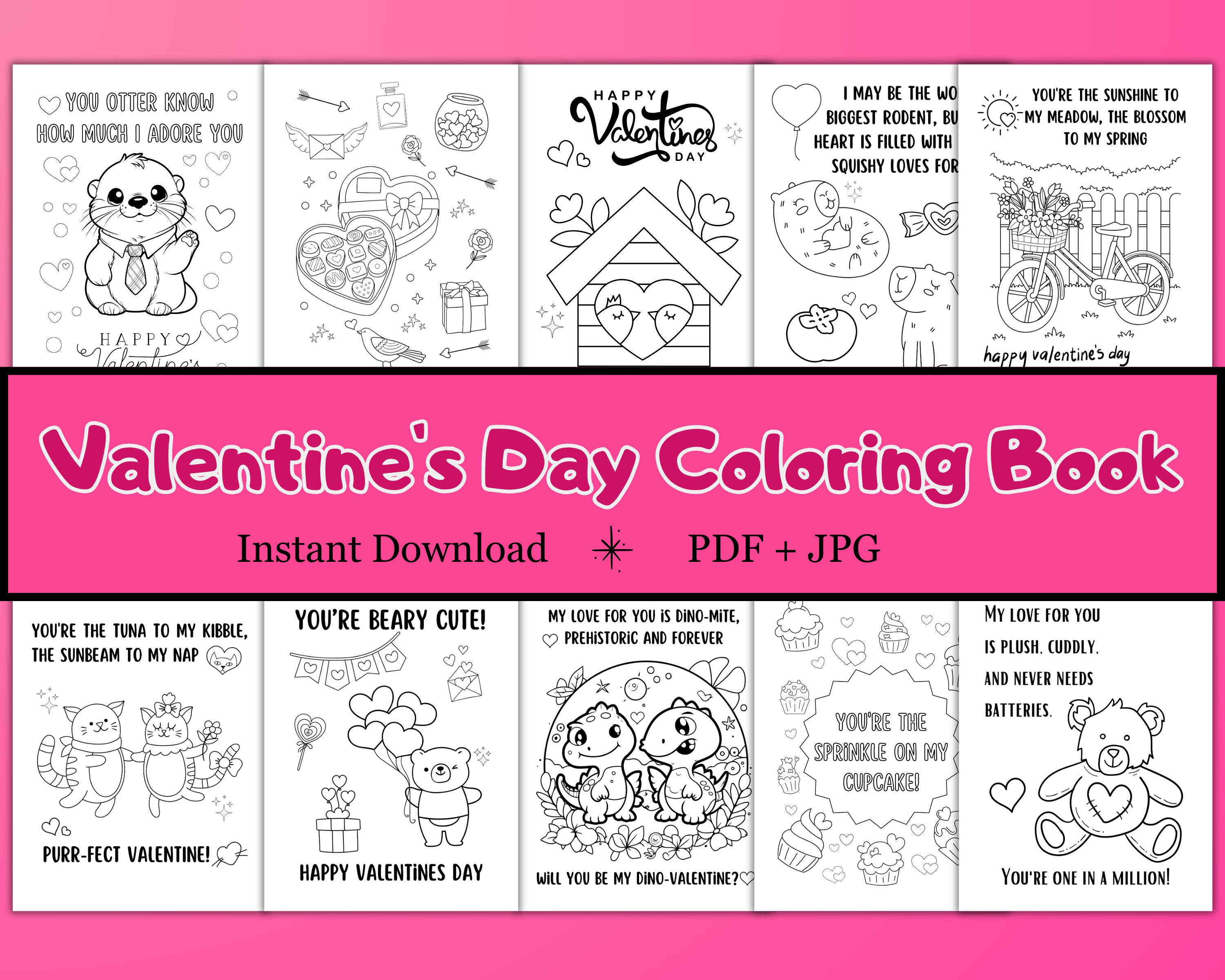 Valentine's Day Coloring Pages for Kids and Adults, Valentine's Day ...