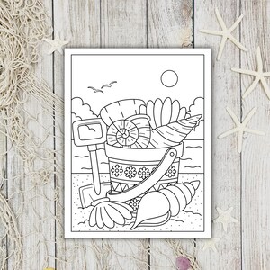 Summer Coloring Pages Bundle for Kids and Adults, 10 Printable Summer ...