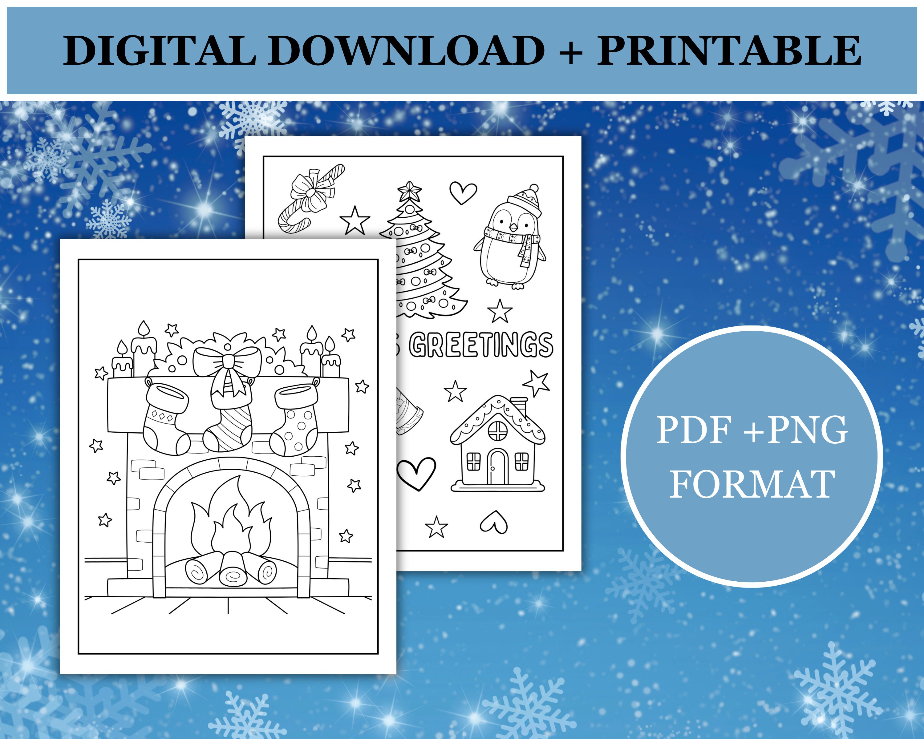 10 Christmas Coloring Pages, Christmas Activities, Printable Christmas ...
