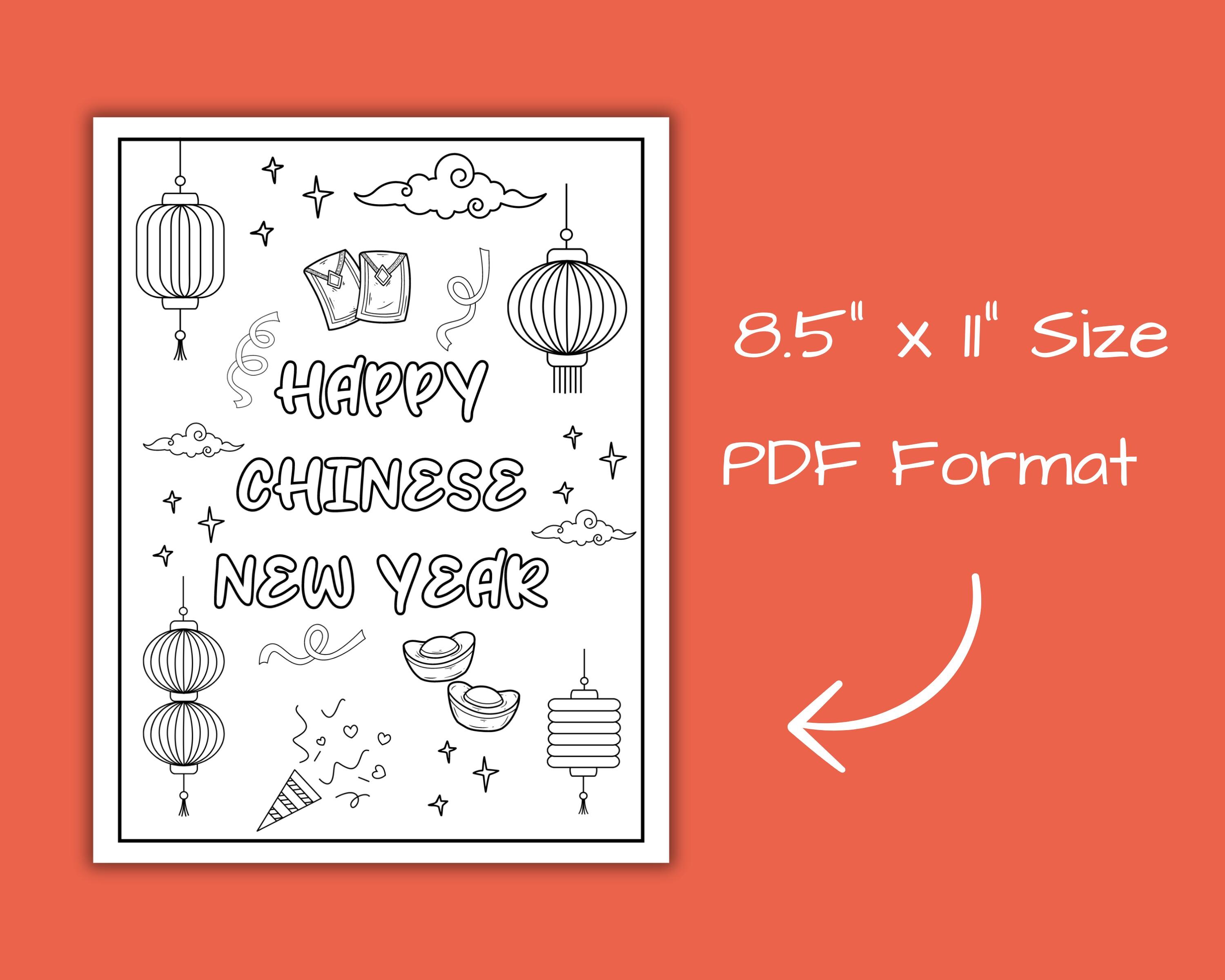 Chinese New Year Coloring Page, Printable Chinese New Year Activity ...