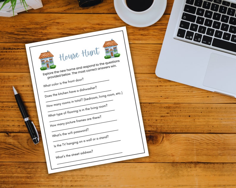 Housewarming Party Games, Housewarming House Hunt Game, Printable ...