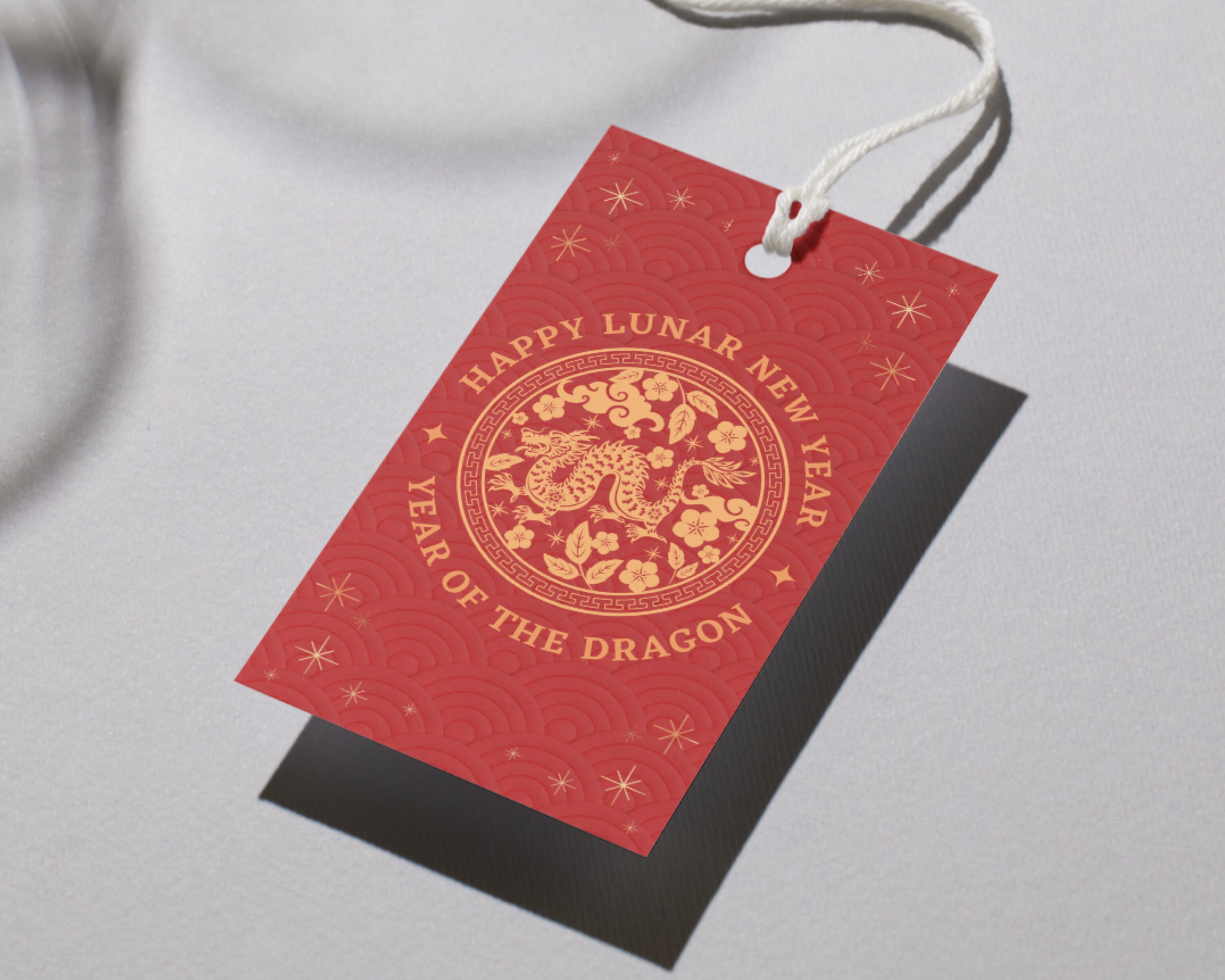 Lunar New Year Gift Tag, 2024 Year of the Dragon Gifts, Printable Lunar ...