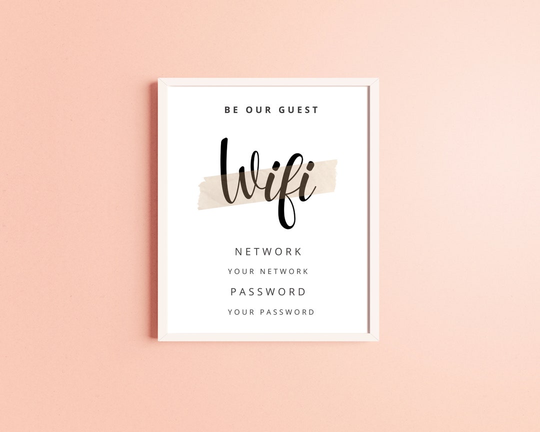 Wifi Password Sign, Editable Wifi Password Sign Template, Printable ...