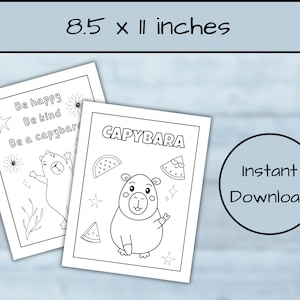 Paquete de páginas para colorear Capybara / Capybara Print Descarga ...