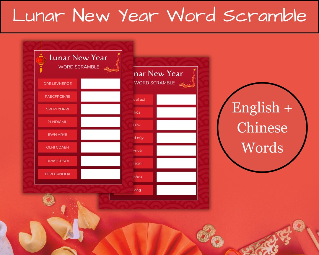 Lunar New Year Word Scramble Game, Printable Lunar New Year Games ...