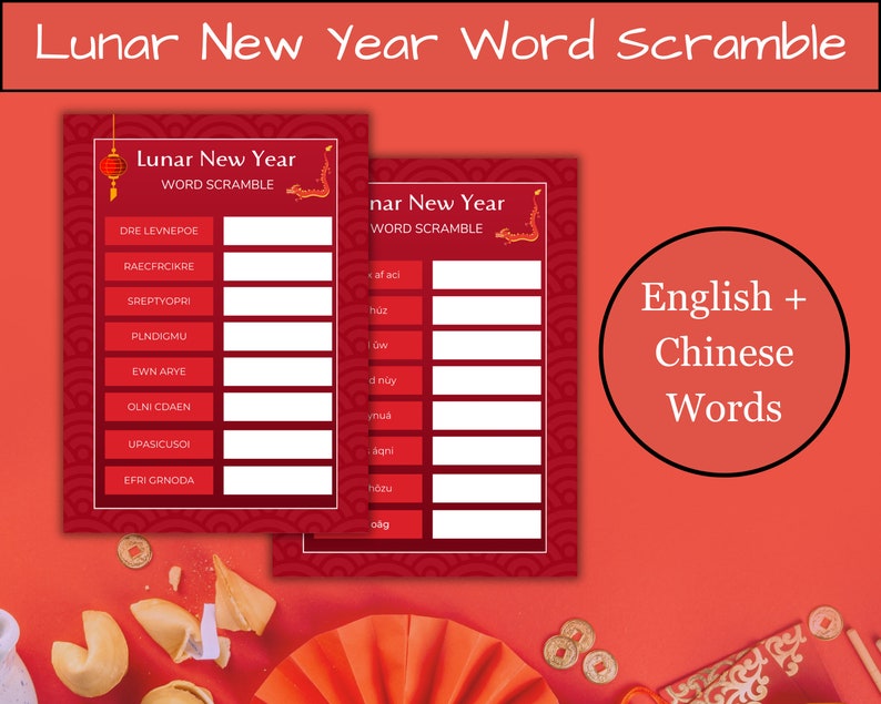 Lunar New Year Word Scramble Game, Printable Lunar New Year Games ...