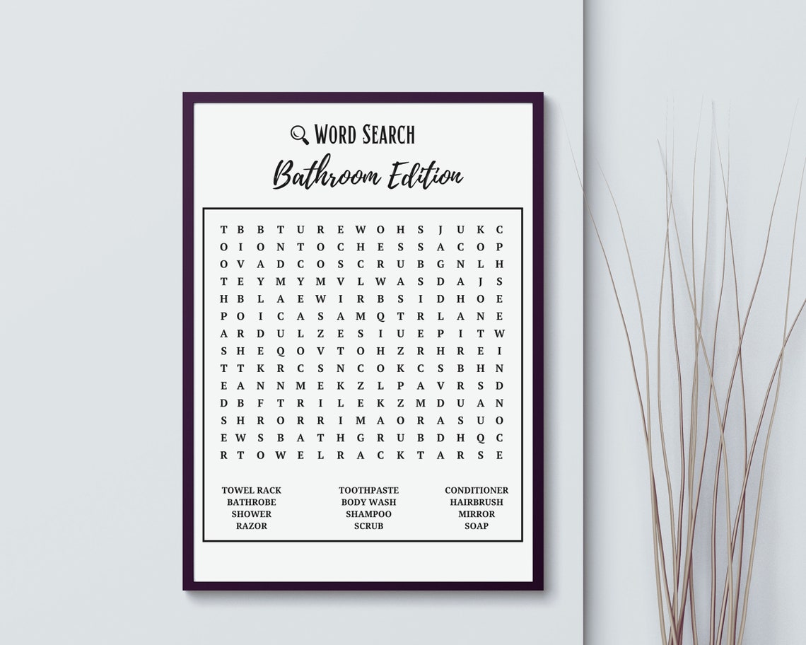 Bathroom Word Search Sign Printable, Forgot Your Phone Bathroom Word ...