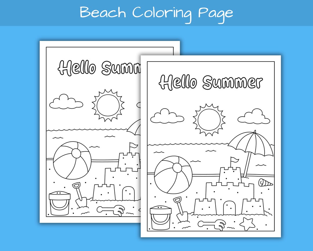 Beach Coloring Page, Printable Beach Coloring Pages for Kids, Kids ...