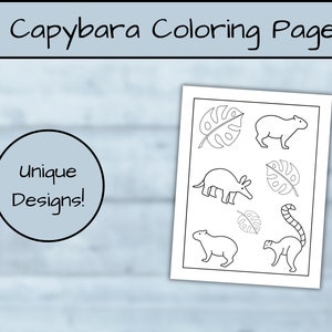 Paquete de páginas para colorear Capybara / Capybara Print Descarga ...
